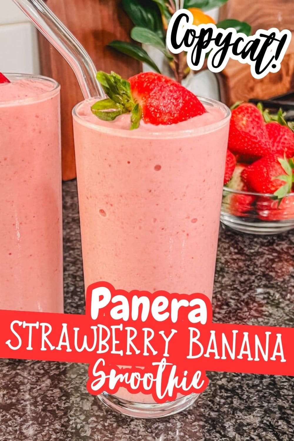 Copycat Panera Bread Strawberry Banana Smoothie - Our Crow's Nest